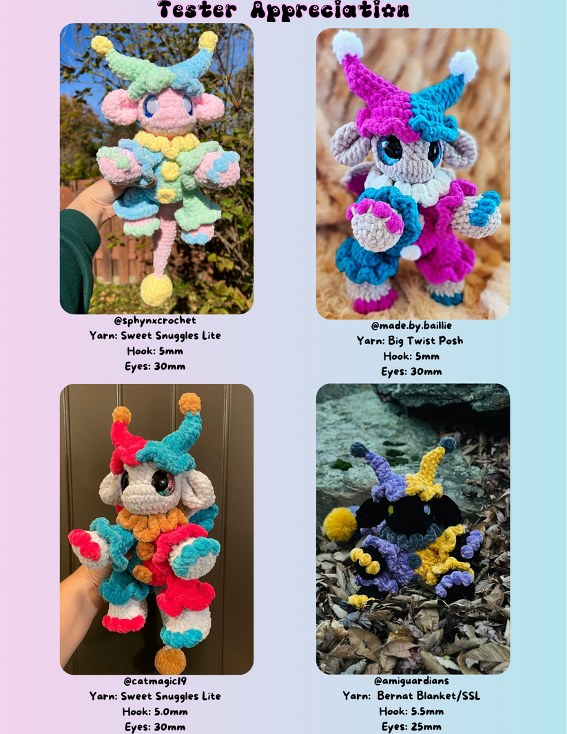 Hermes the Jester Dragon PDF Pattern – Joyfully Meraki