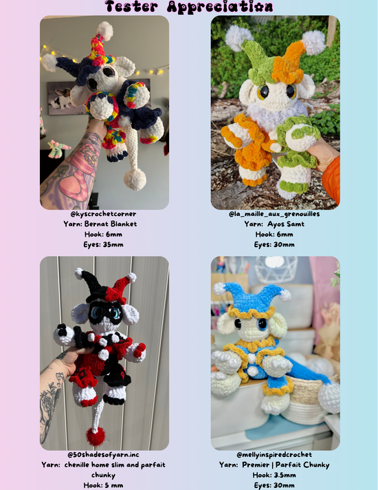 Hermes the Jester Dragon PDF Pattern – Joyfully Meraki