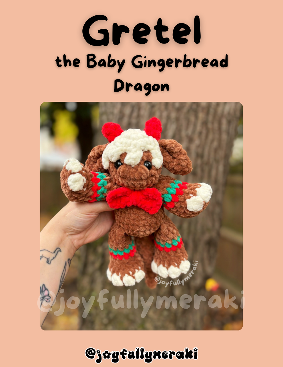 Gretel the Baby Gingerbread Dragon PDF Pattern – Joyfully Meraki